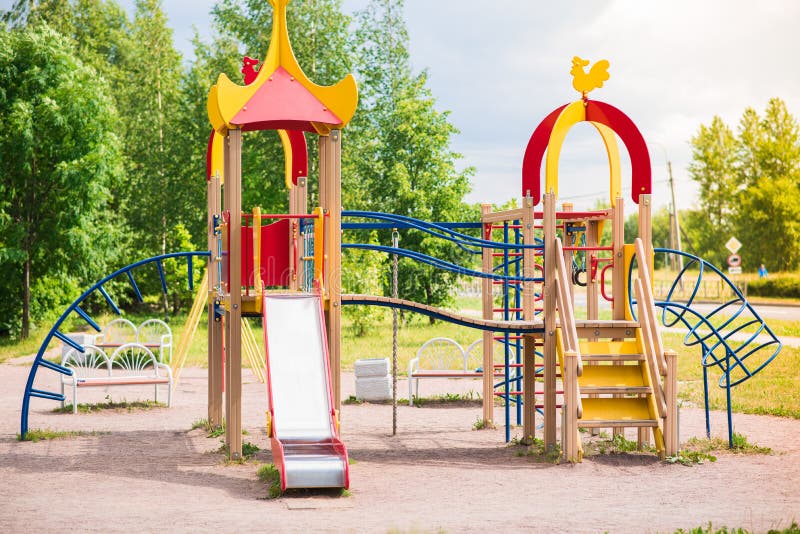 Children S Slide on the Playground for Children S Entertainment Outside ...