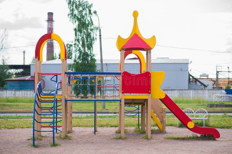 Children S Slide on the Playground for Children S Entertainment Outside ...