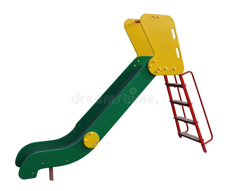 Children S Slide on the Playground Isolated Stock Photo - Image of ...