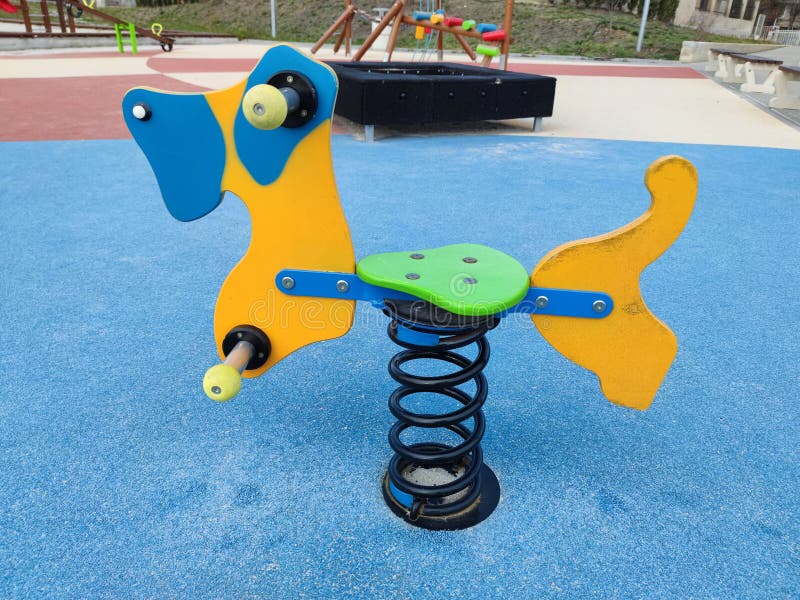 Children S Swing on a Spring in the Form of a Dog on a Children S ...