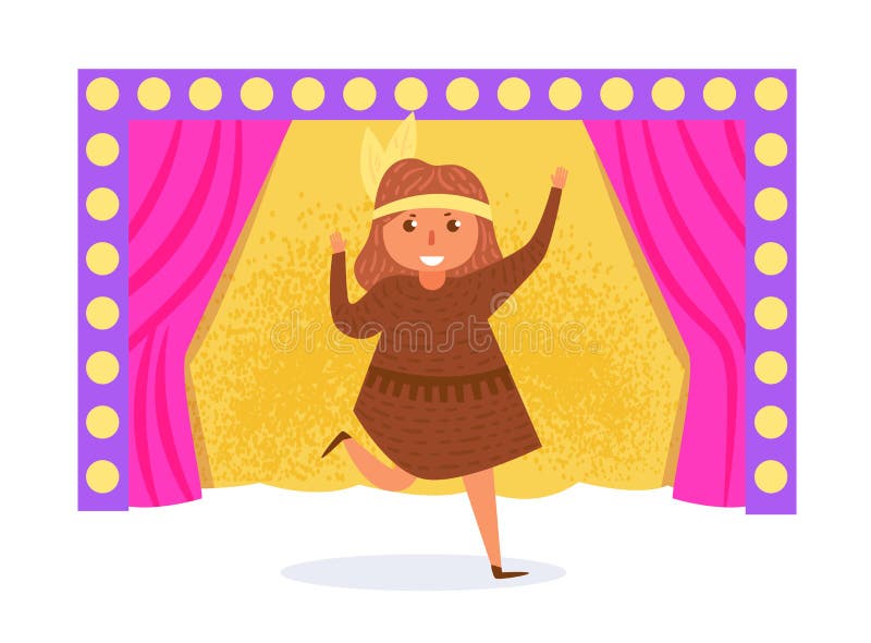 Children`s Theatrical Performance Vector. Cartoon. Isolated Art on ...