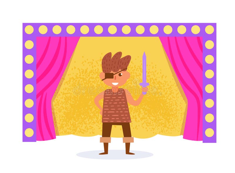 Children`s Theatrical Performance Vector. Cartoon. Isolated Art on ...