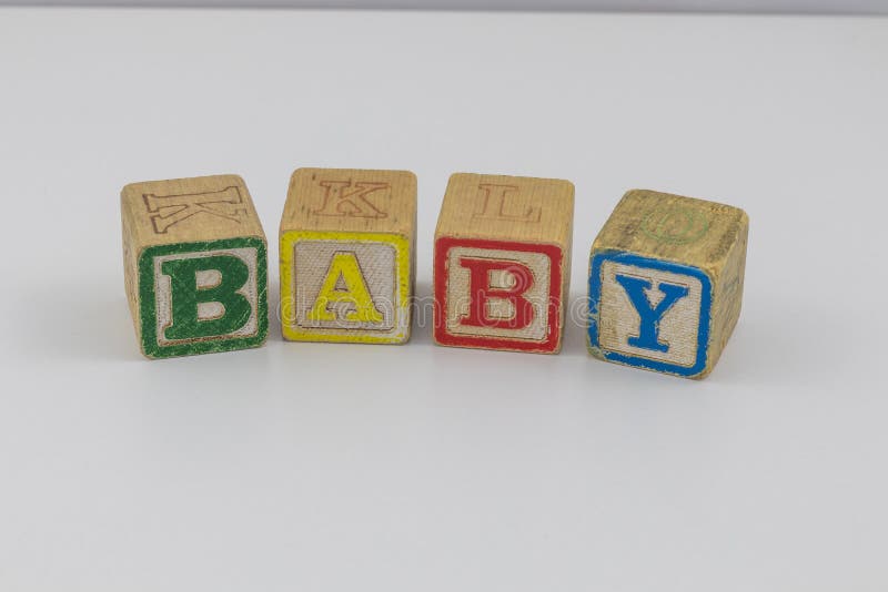 Children`s Toy Blocks Spelling the Word Baby Stock Photo - Image of ...