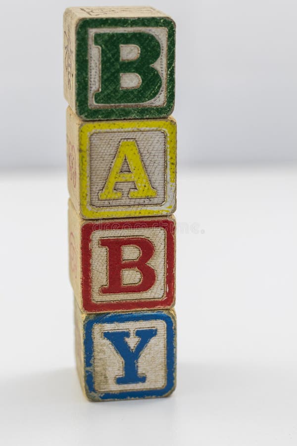 Children`s Toy Blocks Spelling the Word Baby Stock Image - Image of ...