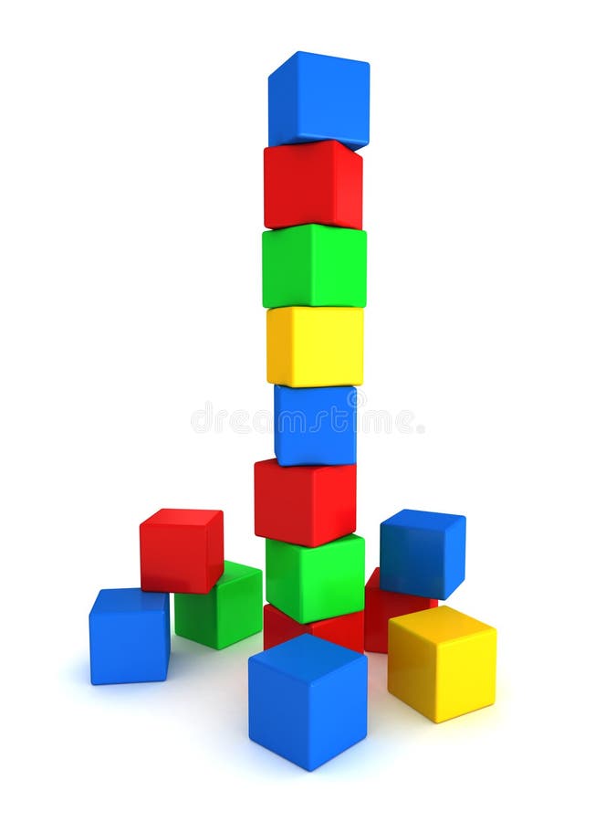 Children's Toy Colorful Cube Tower Royalty Free Stock Photos - Image ...