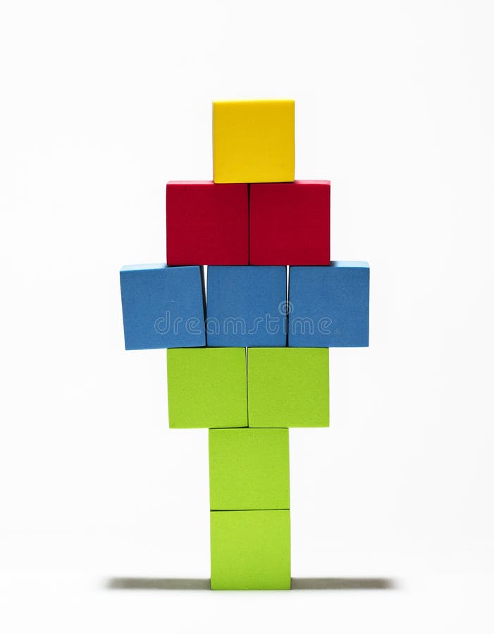 Children`s Toy Cubes, Tower Brick Stock Image - Image of childrens ...