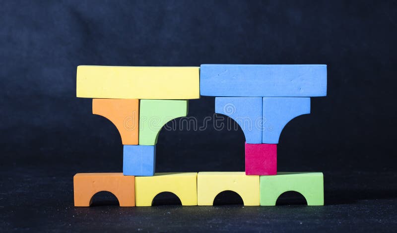 Children`s Toy Cubes, Tower Brick Stock Image - Image of cube, build ...