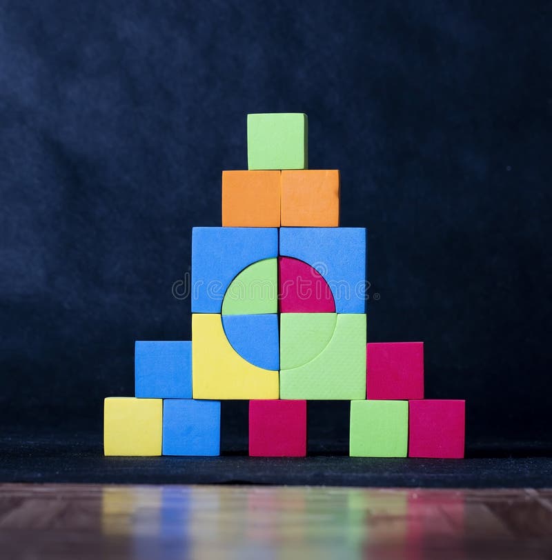 Children`s Toy Cubes, Tower Brick Stock Photo - Image of concept ...