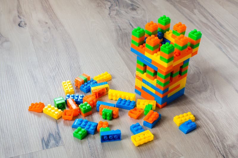 Children`s Toy, Designer of Multi-colored Blocks. Puzzle Stock Image ...