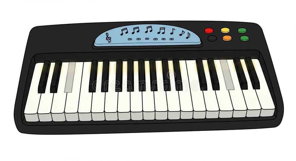 A Children S Toy Keyboard with a Compact Rectangular Shape, Featuring ...