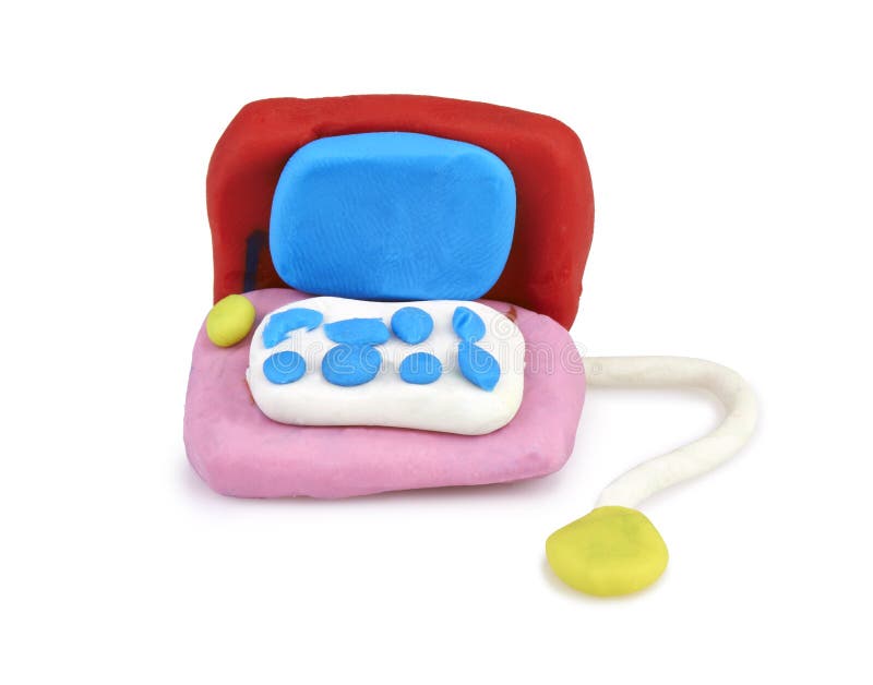 Children S Toy Molded from Clay - Laptop Stock Photo - Image of ...