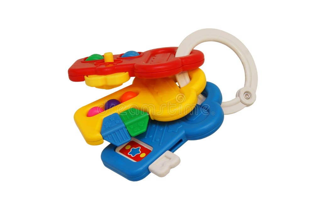 Children S Toy Rattle with Three Keys. Stock Photo - Image of rattle ...