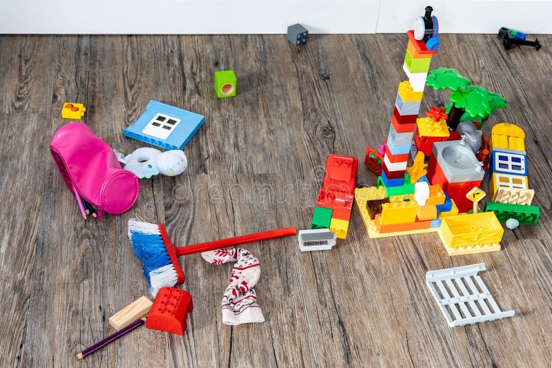 Children S Toys are Scattered on the Floor Stock Image - Image of ...