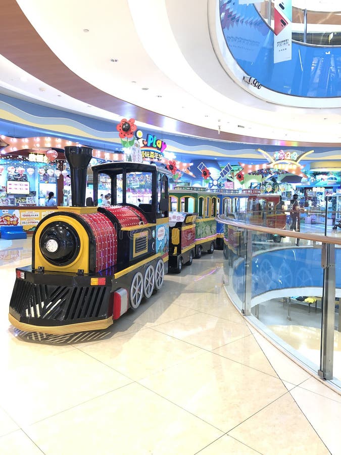 Children`s Train, Small Train in the Mall Editorial Stock Photo - Image ...