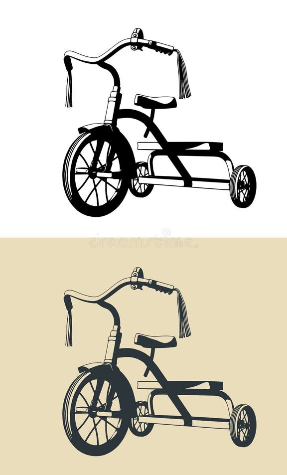 Children s tricycle stock vector. Illustration of cheerful - 342729008