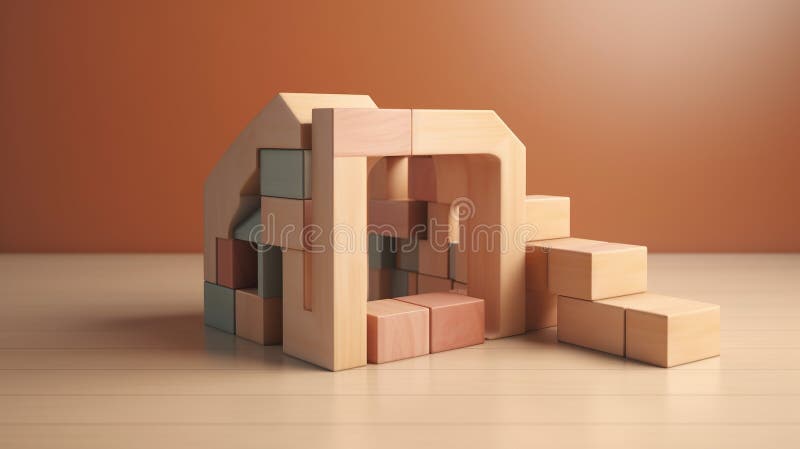 Children S Wooden Blocks.Construction Concept.Architect.generative Ai ...