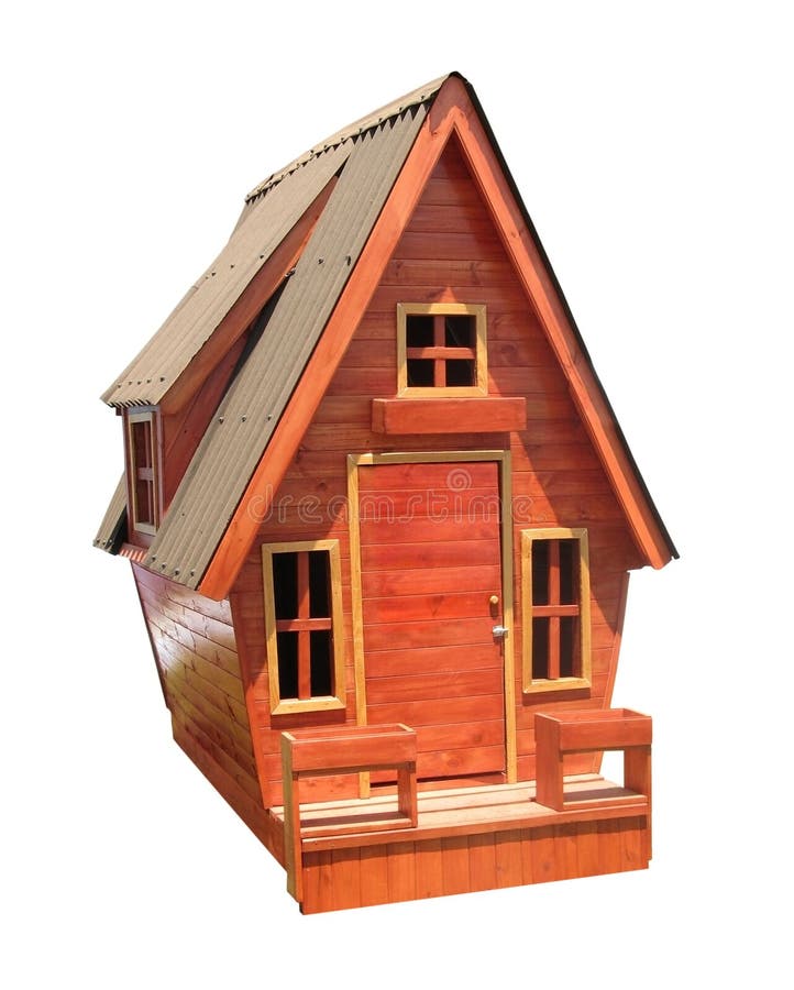 Children s Wooden House stock image. Image of brown, child - 8562131