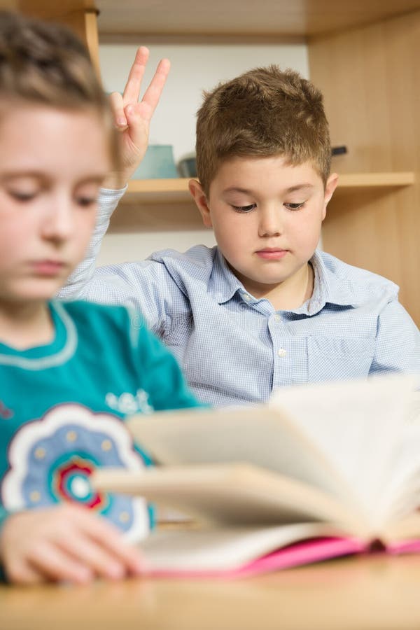 Children at school stock photo. Image of lesson, reading - 51015374