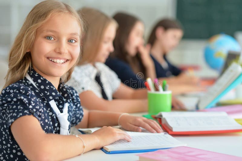Children at School in Lessons Stock Image - Image of little, books ...
