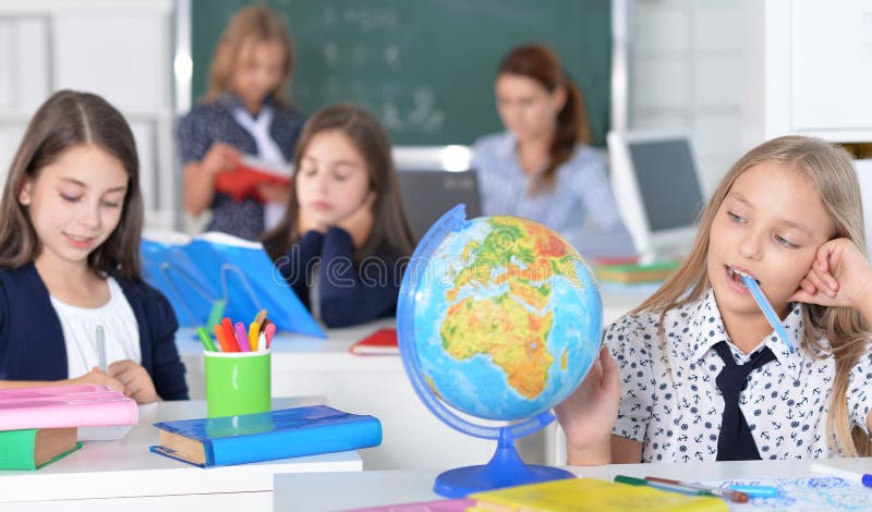 Children at School in Lessons Stock Image - Image of family, beautiful ...