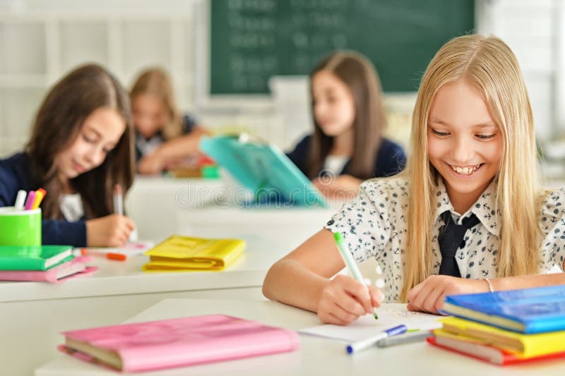 Children at School in Lessons Stock Photo - Image of gathered, kids ...
