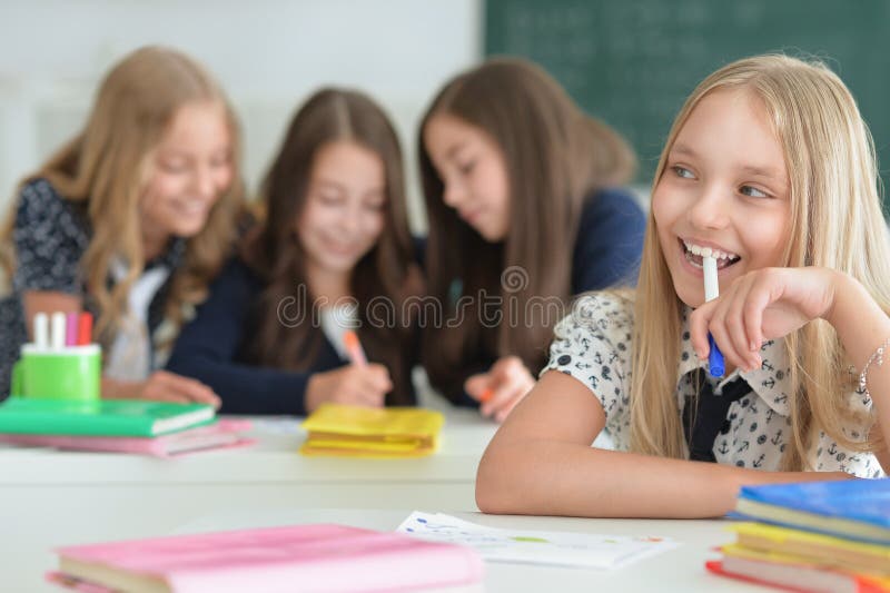 Children at School in Lessons Stock Photo - Image of beautiful ...