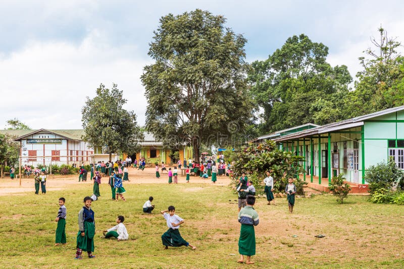 Children at School in Myanmar Editorial Stock Photo - Image of playing ...