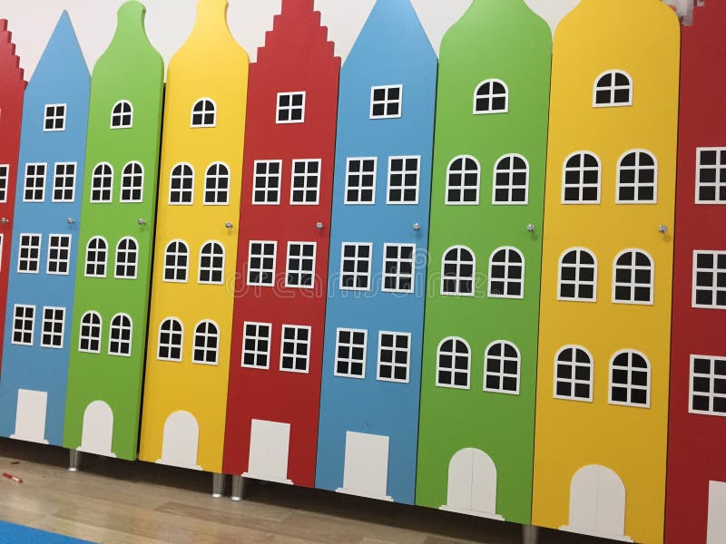 Children School Wardrobe with Decor Stock Image - Image of color ...