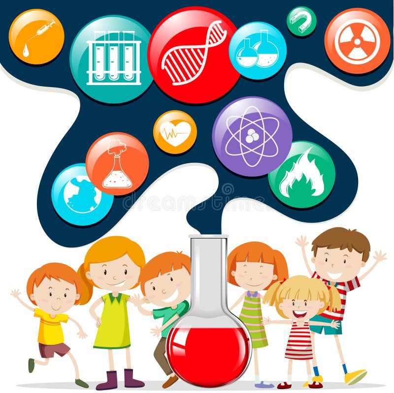 Children and Science Symbols Stock Vector - Illustration of youth ...