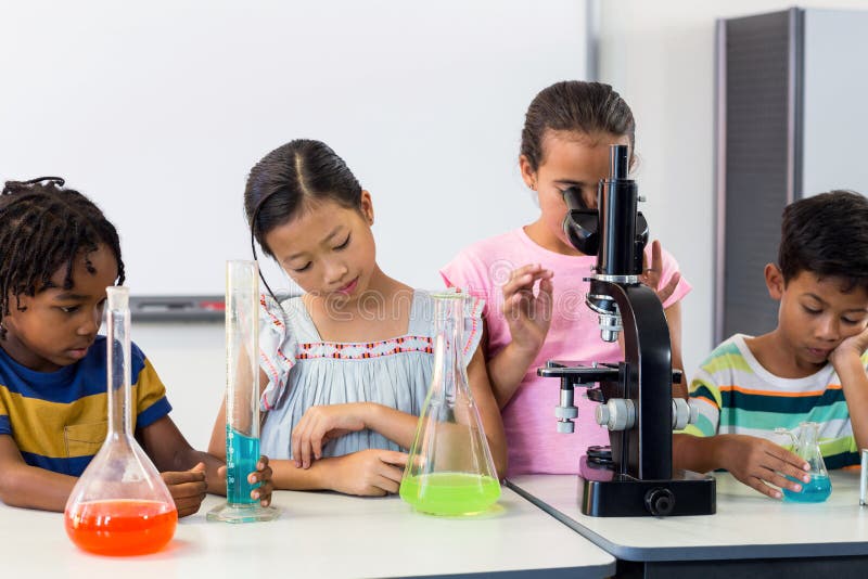 Children with Scientific Equipment Stock Photo - Image of group, front ...