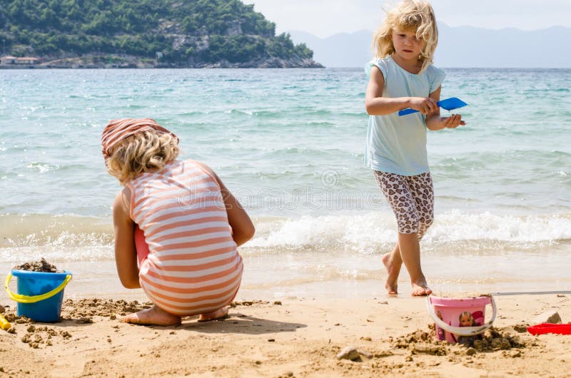 Children at seaside stock image. Image of seaside, play - 44072931