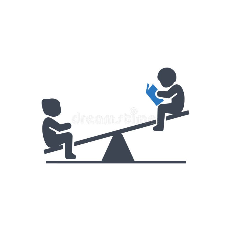 Children Seesaw Balance Icon Stock Vector - Illustration of symbol ...