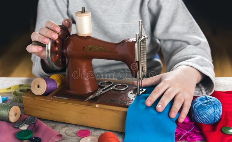 Children sewing stock photo. Image of craft, handicrafts - 99685360