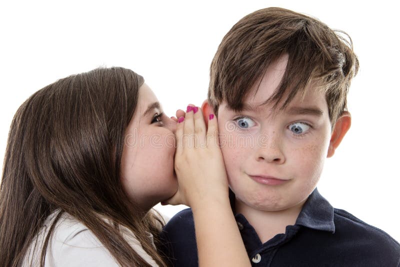 Children sharing a secret stock photo. Image of telling - 64094952