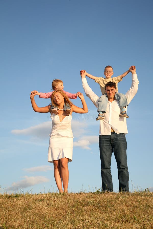 Children on shoulders 2 stock image. Image of playful - 2692299