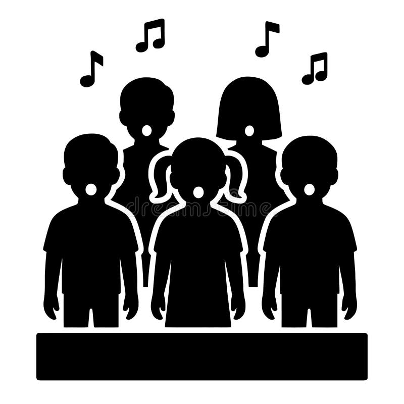 Children Singing in Choir with Floating Musical Notes – Representation ...