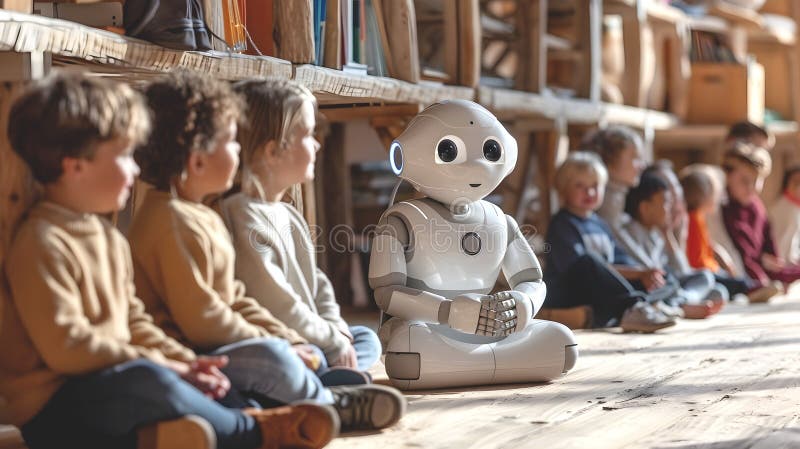 Children Sitting with a Friendly Robot in a Classroom Setting. Holistic ...