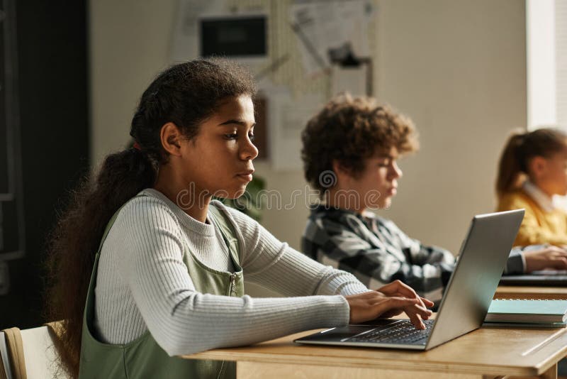 Children Sitting at it Technology Lesson at Class Stock Photo - Image ...
