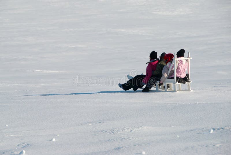 Children on sledge stock photo. Image of children, sledge - 9950096