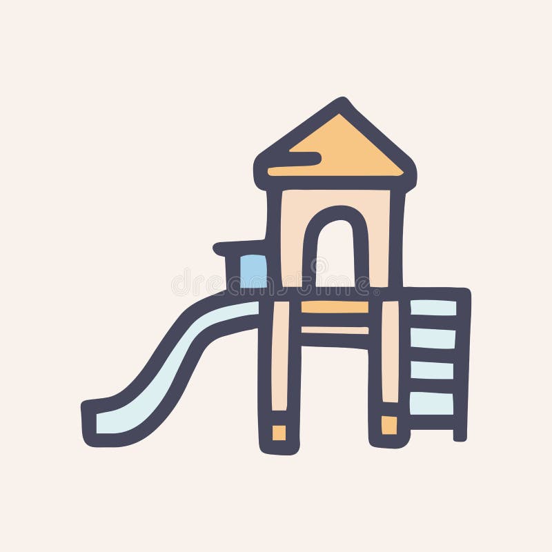 Children Slide Icon, Cartoon Style Stock Vector - Illustration of ...