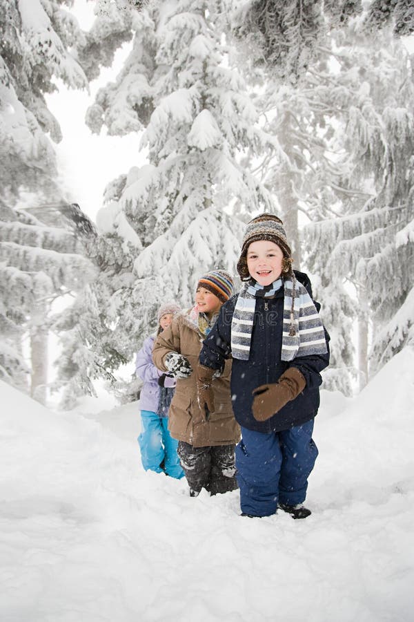 Children in the snow stock photo. Image of hiking, girl - 62534616