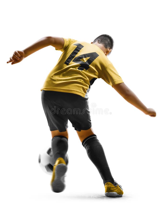 Children with Adult Soccer Players in Action Isolated White Background ...