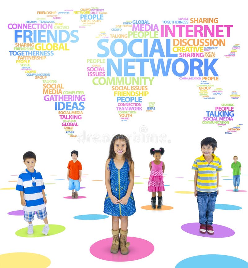 Children and Social Networking Themed Words Stock Photo - Image of ...
