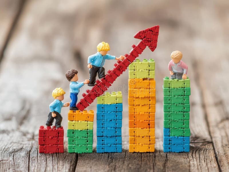 Children Building Bar Graph Colorful Toy Blocks Stock Photos - Free ...