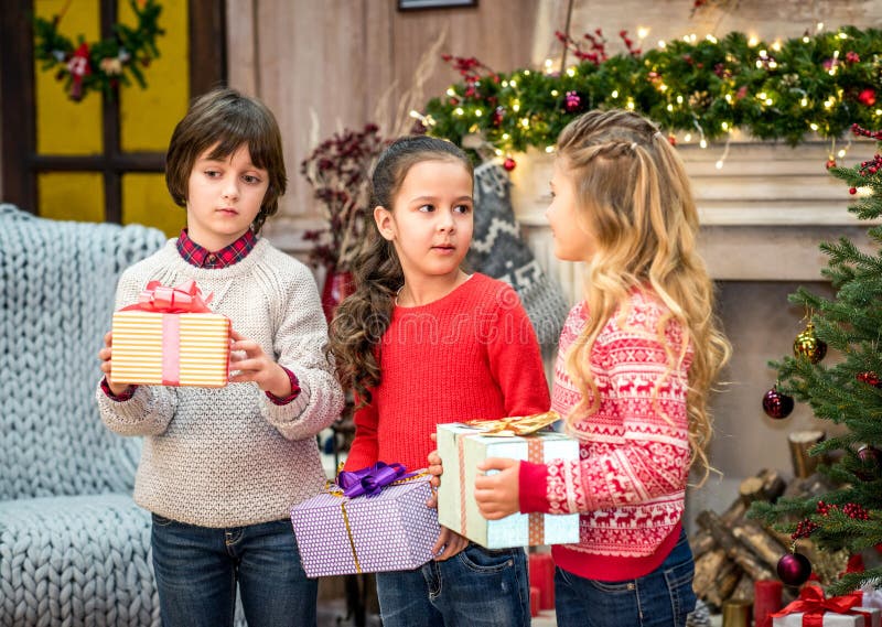 118 Children Standing Gift Boxes Stock Photos - Free & Royalty-Free ...