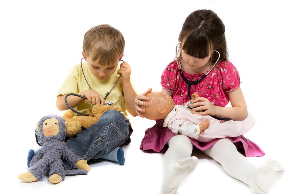 Children with Stethoscopes stock image. Image of doctor - 1867037
