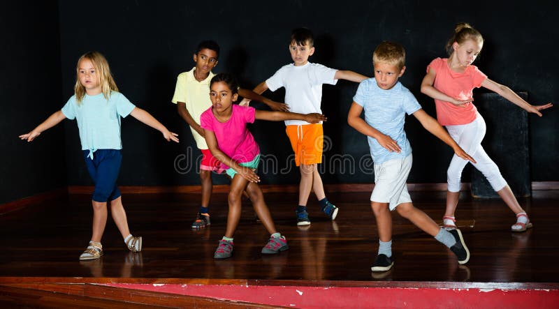 Children Studying Modern Style Dance in Class Stock Image - Image of ...