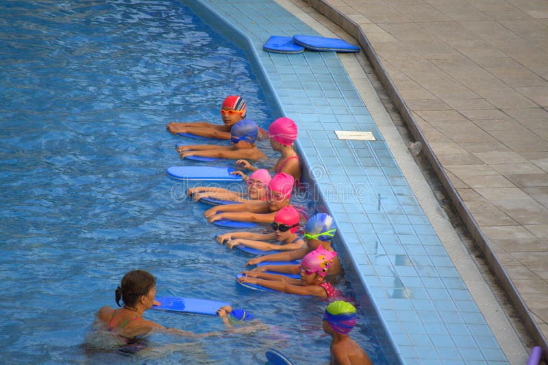 Children Swimming Class at Sport Pool Bulgaria Editorial Stock Photo ...