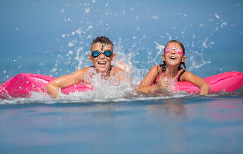 Children Swimming and Having Fun Together Stock Image - Image of ...