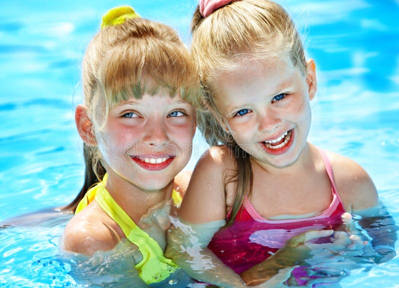 Children in swimming pool. stock photo. Image of nature - 22535604